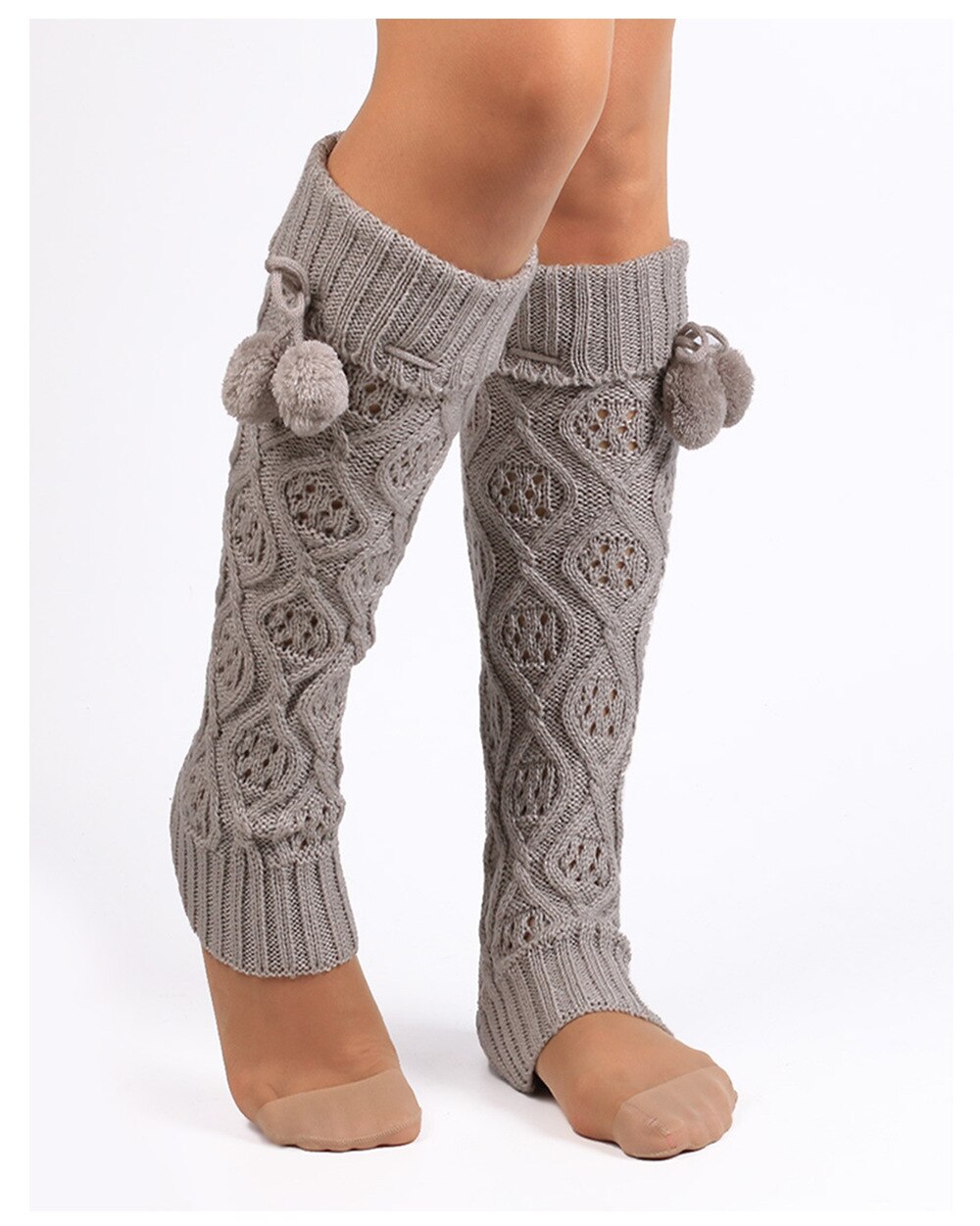 Lady Winter Knit Socks Women Leg Warmers Solid Foo... – Grandado