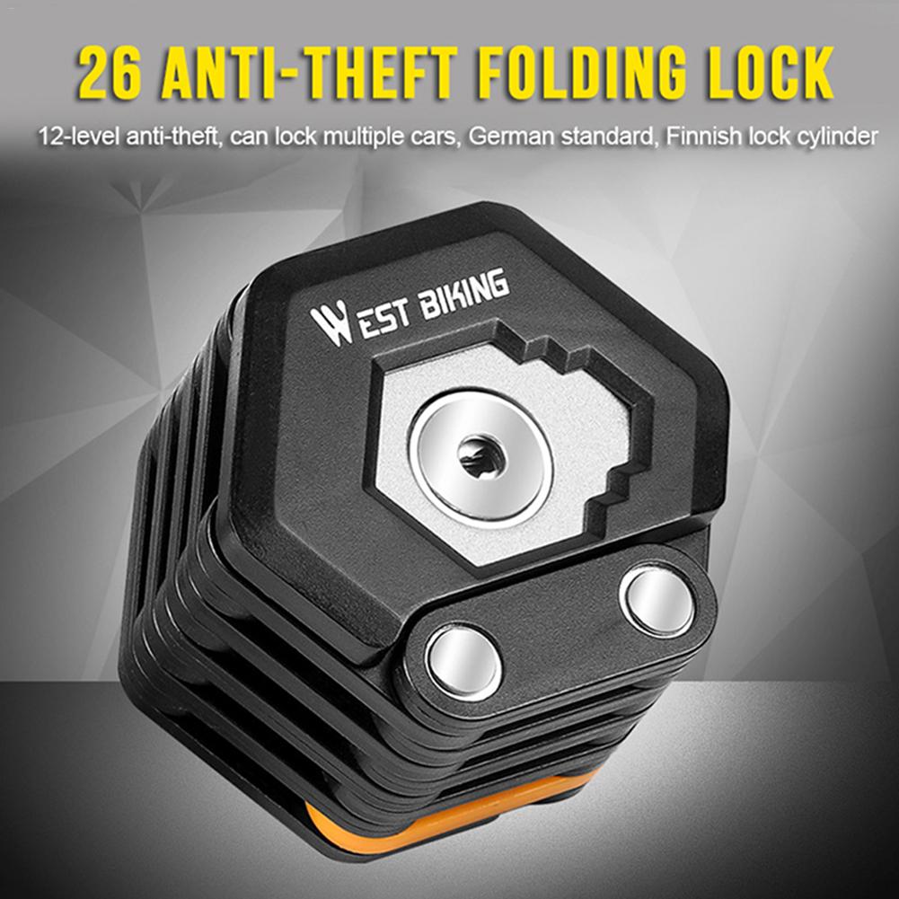 Folding Bike Lock Padlock Anti-Theft Folding Lock ... – Vicedeal
