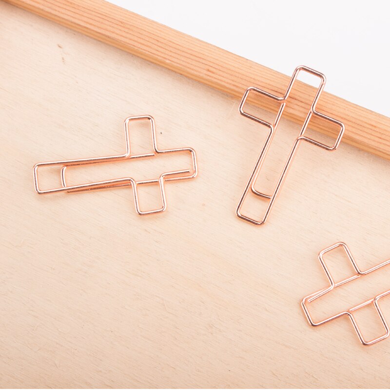 Cross Rose Gold Paper clips Shaping paperclip cute... – Grandado