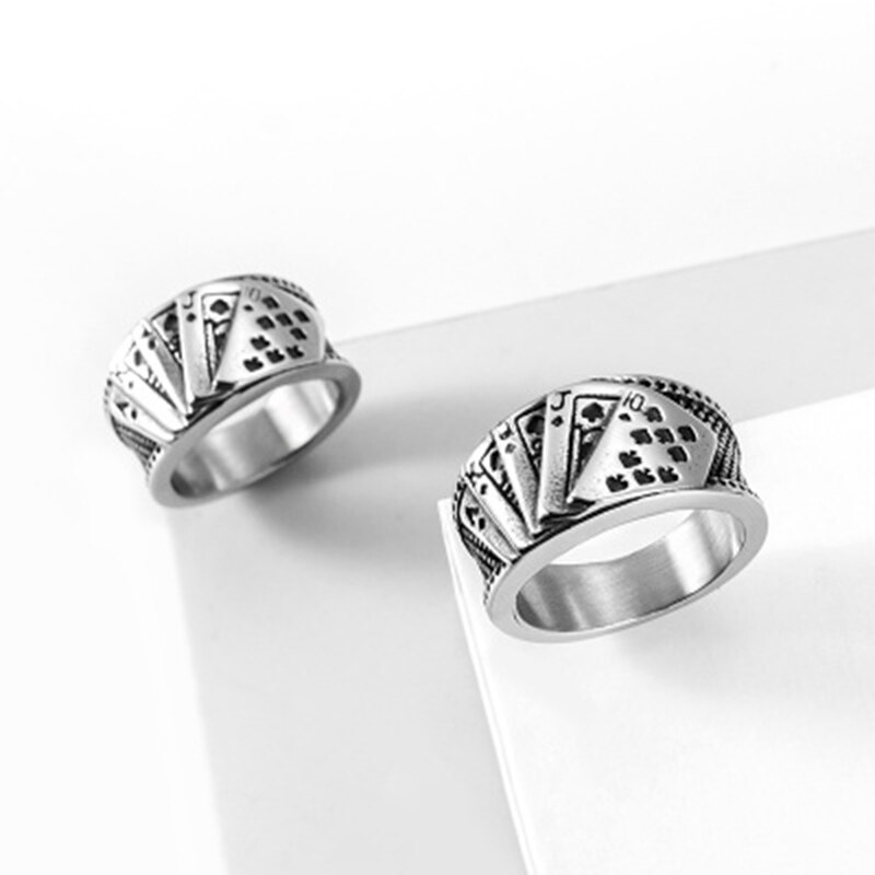 Playing Card Ring Titanium Stainless Steel Materia... – Grandado