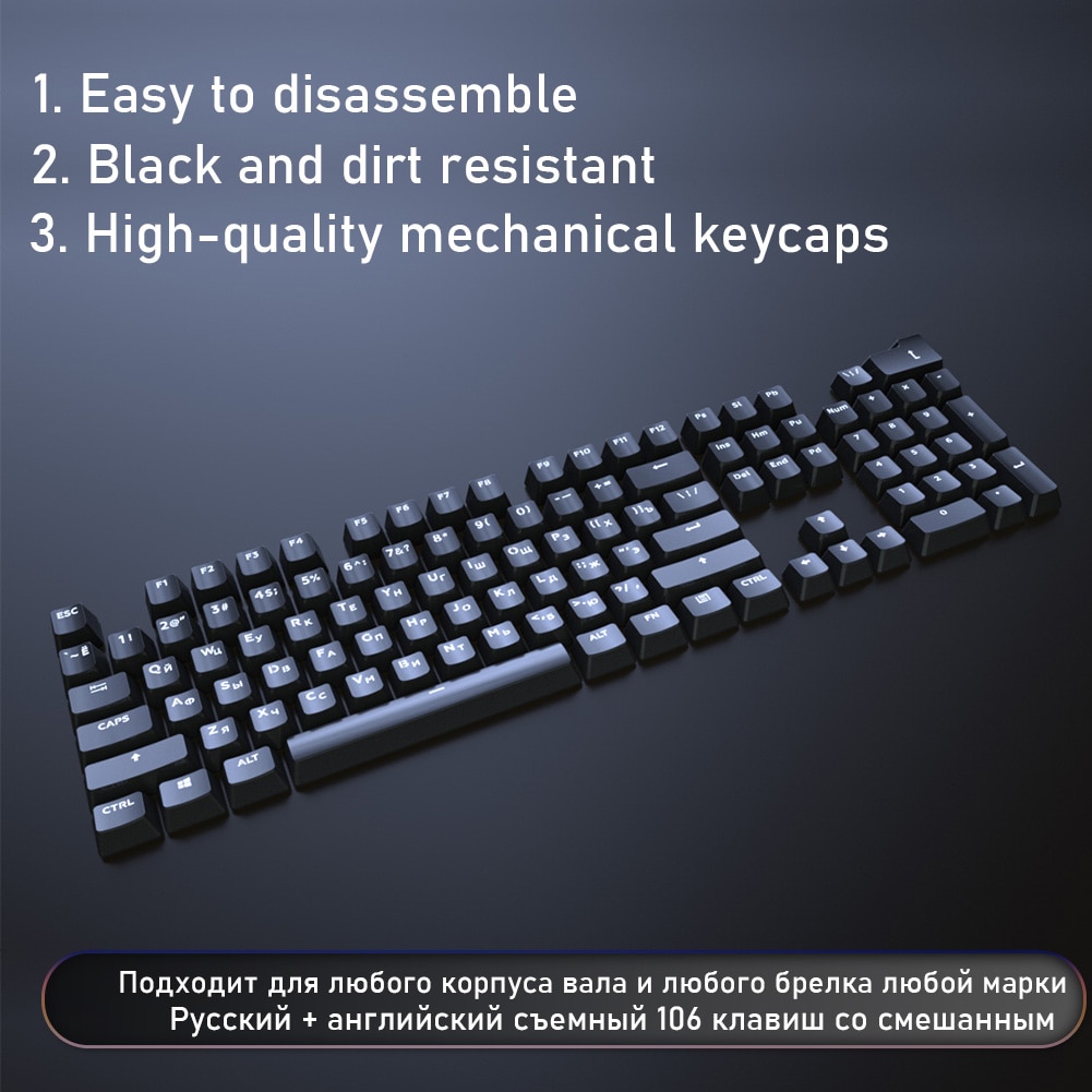 AULA Russian + English Backlit Mechanical Keyboard... – Grandado