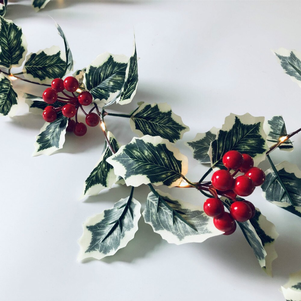 2M LED String Artificial Red Holly Berry Christmas... – Grandado