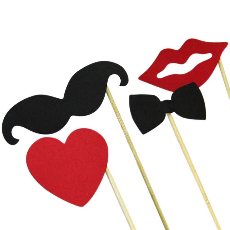 10Pcs Photo Booth Props DIY Mustache Lip Heart Pho... – Grandado