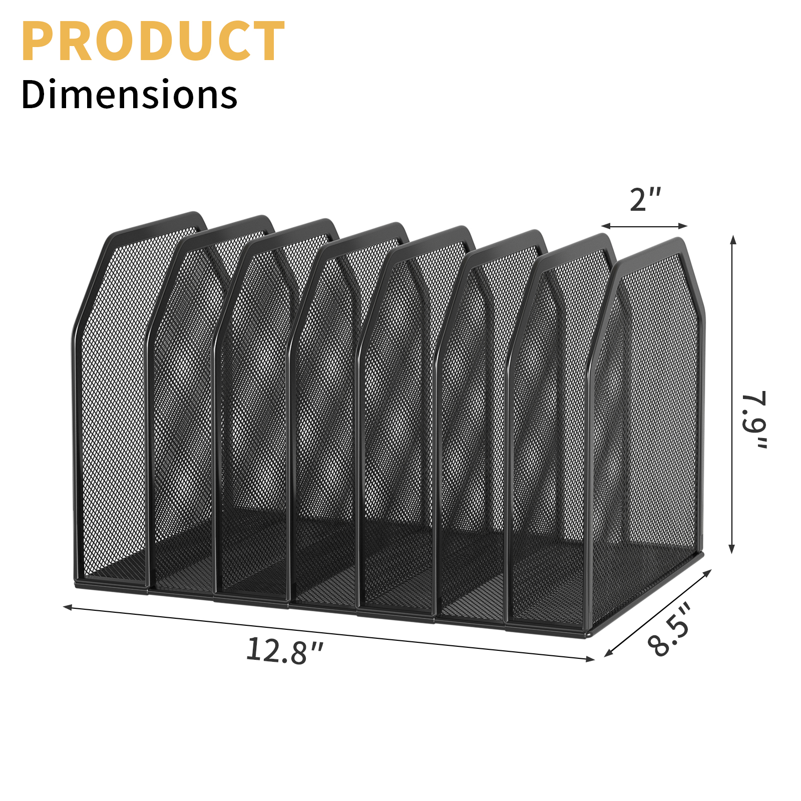 Desk File Organizer 5 Sections Upright Mesh Deskto... – Grandado