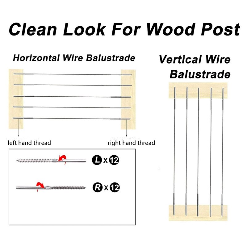 12 Pack Left/Right Hand Thread Swage Lag Screws fo... – Grandado