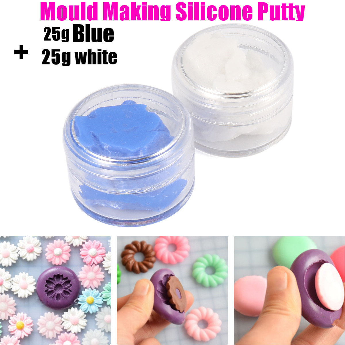 50g White Blue Mould Making Silicone Putty Mold RT... – Grandado