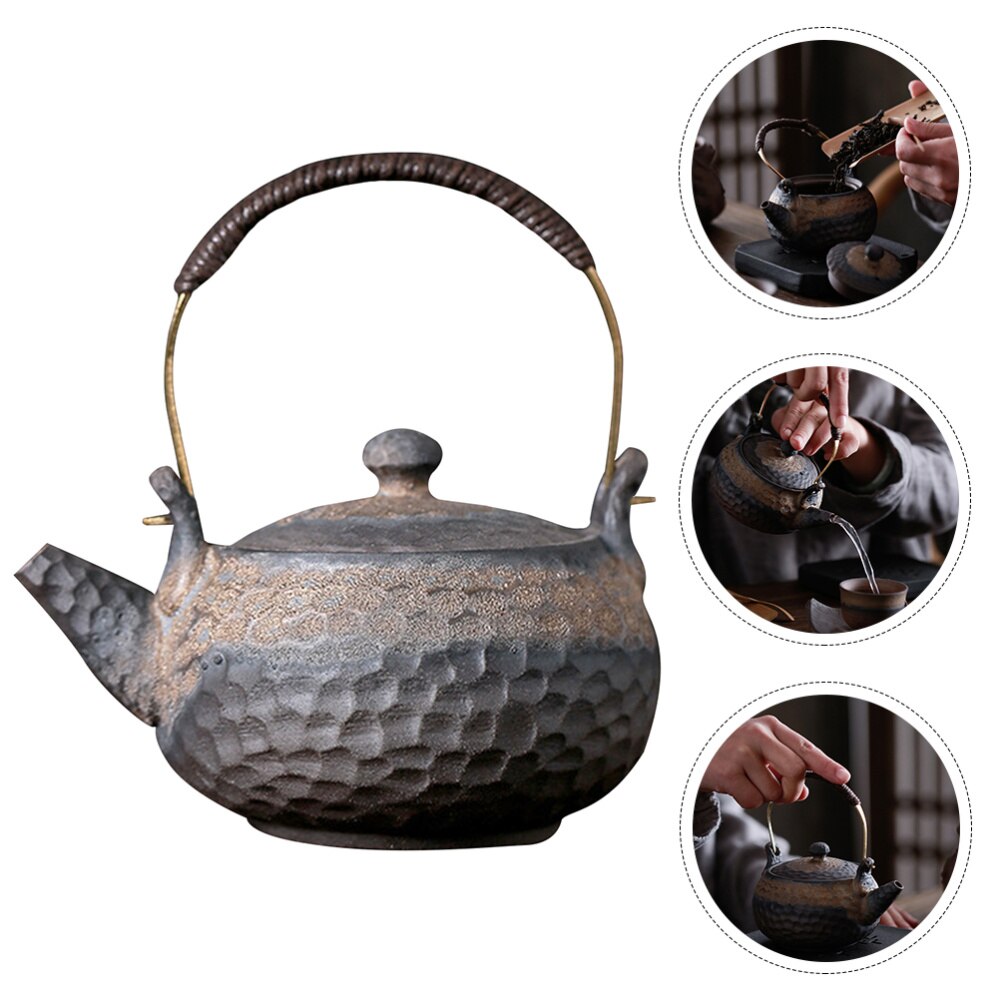 230ml Ceramic Teapot Handheld Teapot Retro Tea Set... – Grandado