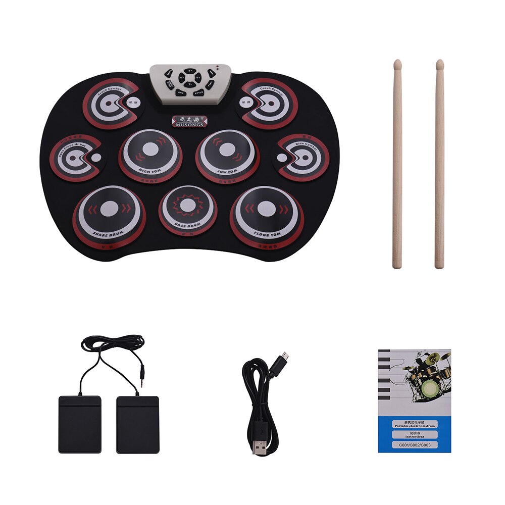 Electronic Drum Pad USB Cable Foldable Roll Up Dig... – Grandado