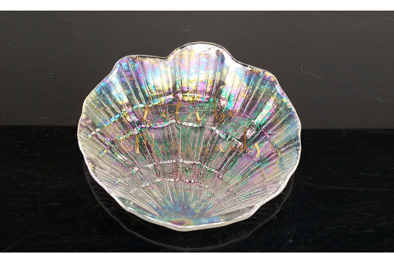 Coloured Glass Fruit Plate Coloured Shell Shape Gl... – Vicedeal