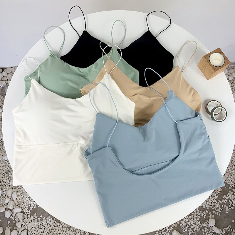 Sexy Ice Silk Crop Tops Sports Strap Seamless Tube... – Vicedeal