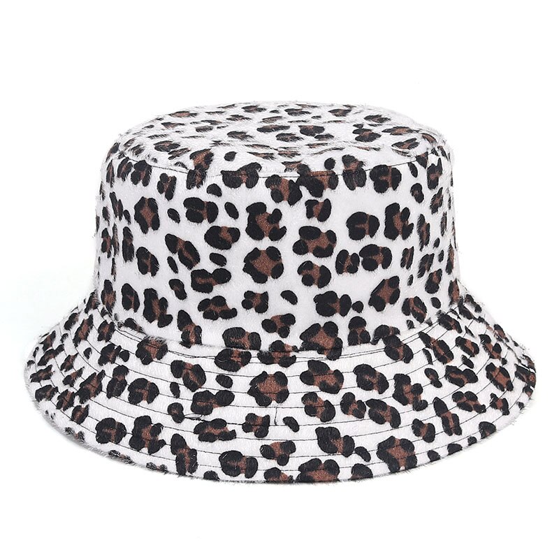 Winter Leopard Fluffy Bucket Hat Women Reversible ... – Grandado