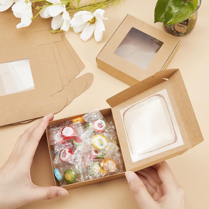 24 Pcs 10x10x3cm Camel Paper Box Fold Boxes Cookie... – Grandado