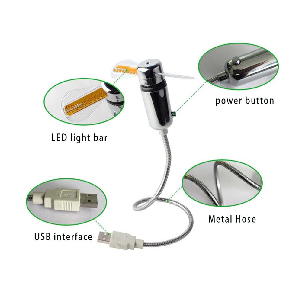 Mini USB Fan portable gadgets Flexible Gooseneck L... – Grandado