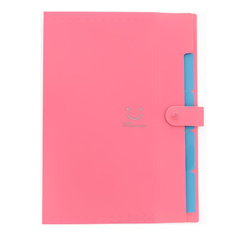 4 Color A4 Cute Smile Waterproof File Folder 5 Lay... – Grandado