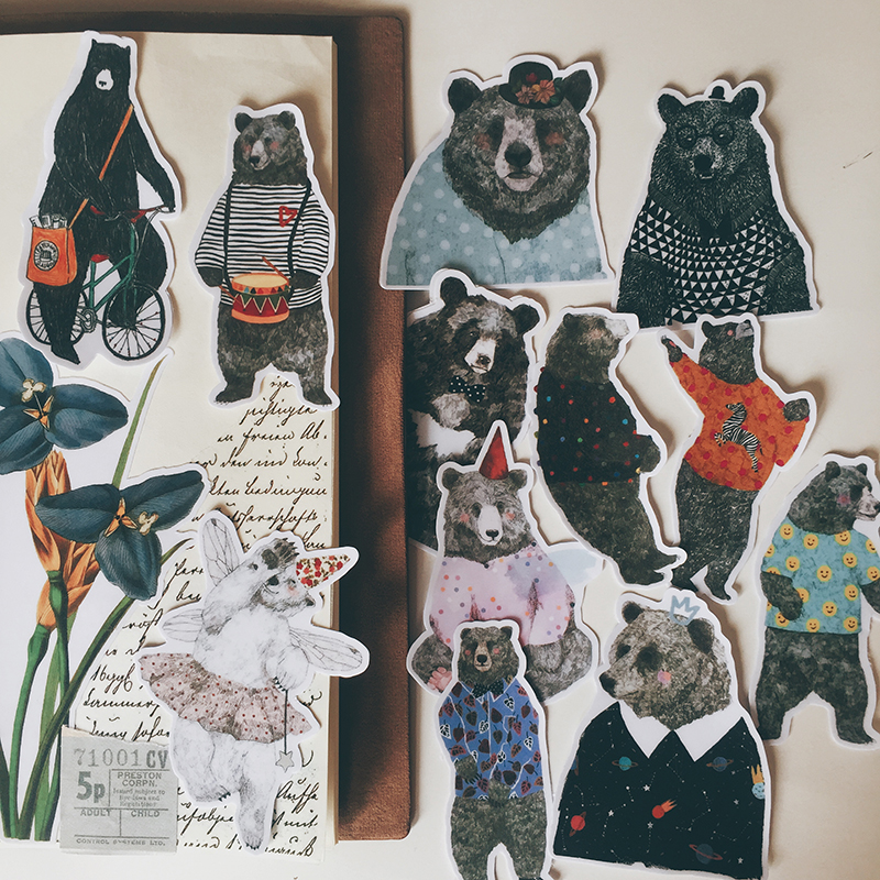 12Pcs/Pack Hand Draw Cute Bear Sticker DIY Craft S... – Vicedeal