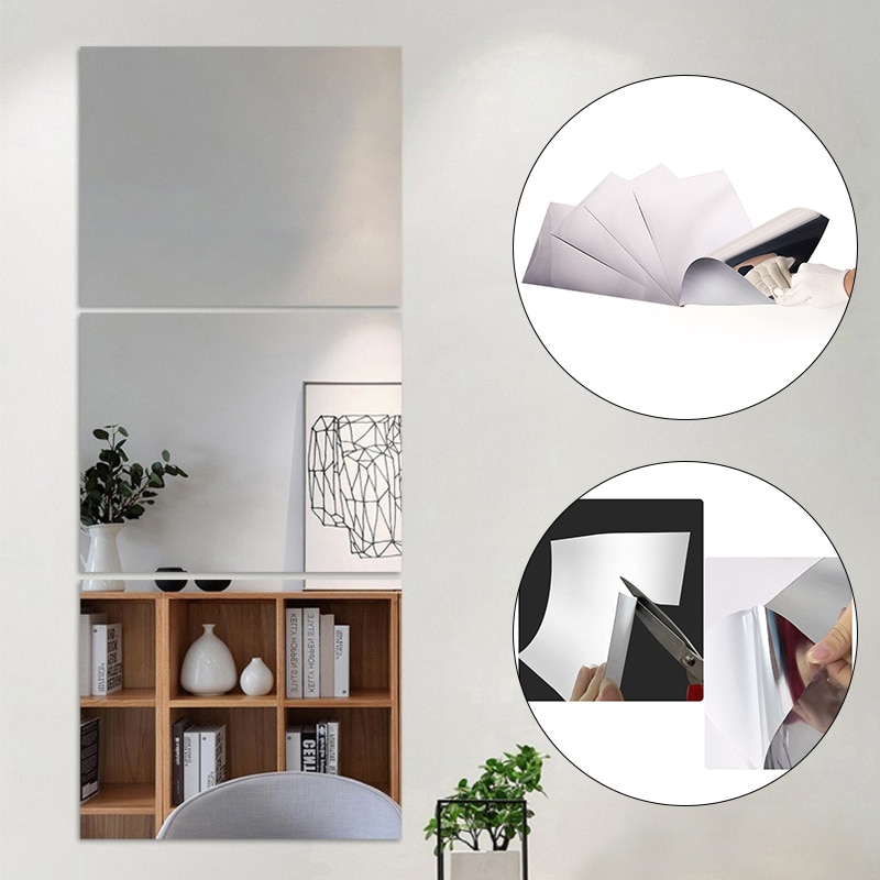 1pc Mirror Wall Sticker Bathroom Mirror Effect Wal... – Vicedeal