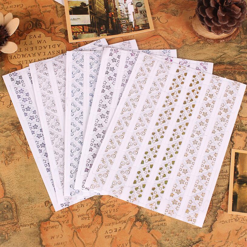 5 Sheets/Lot DIY Glitter Colorful Corner Stickers ... – Vicedeal