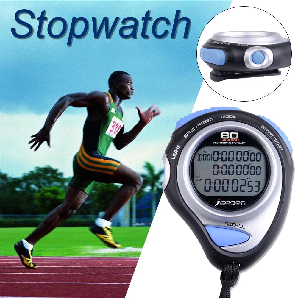 Digital 80 Laps Memory handheld Stopwatch Three Ro... – Grandado