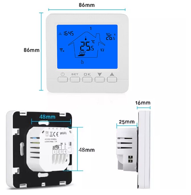 Wifi Smart Thermostat Underfloor Electric Heating Vicedeal