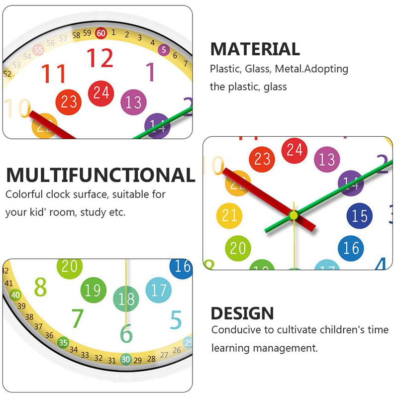 Kid Wall Clock Mute Wall Clock Colorful Funny Simp... – Grandado