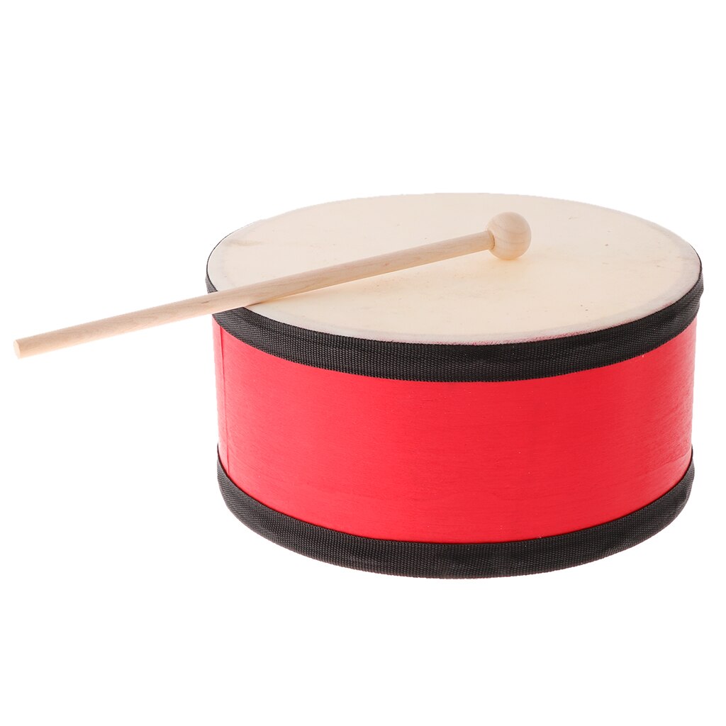 Hand Drum with Beater Red Drum Circle Kids Wooden ... – Vicedeal