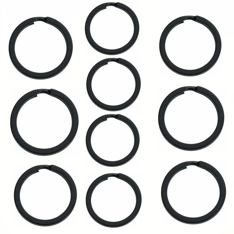 5/10Pcs Sterke Stalen Effen Split Key Ring Black M... – Vicedeal