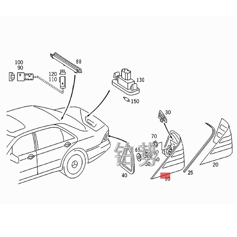 Car Combination tail light right side mer ced esb ... – Vicedeal