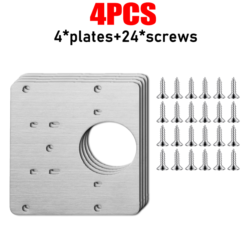 Cabinet Hinge Repair Plate Kits Stainless Steel Do... – Grandado