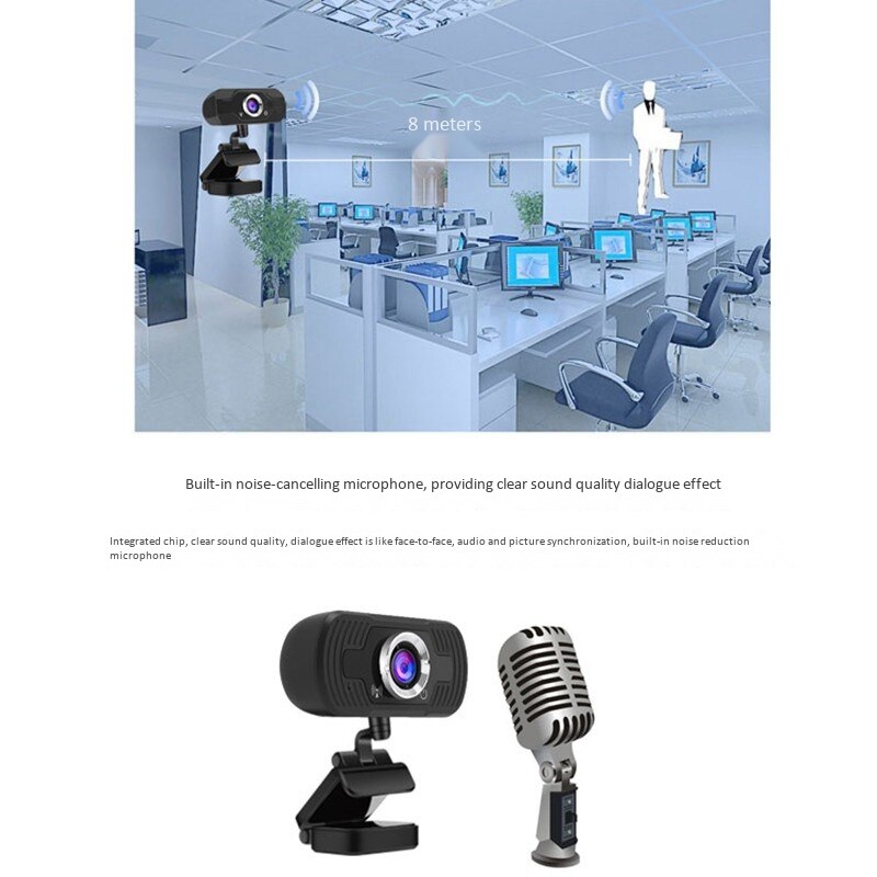 1080P Webcam, Built-in Microphone, Full HD Video C... – Grandado