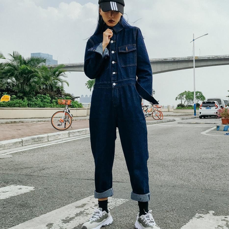 Spring autumn safari style Denim Overalls Casual J... – Grandado