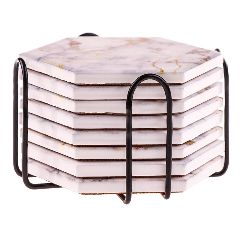 8 PC Coasters for Drinks Absorbent with Holder Cer... – Grandado