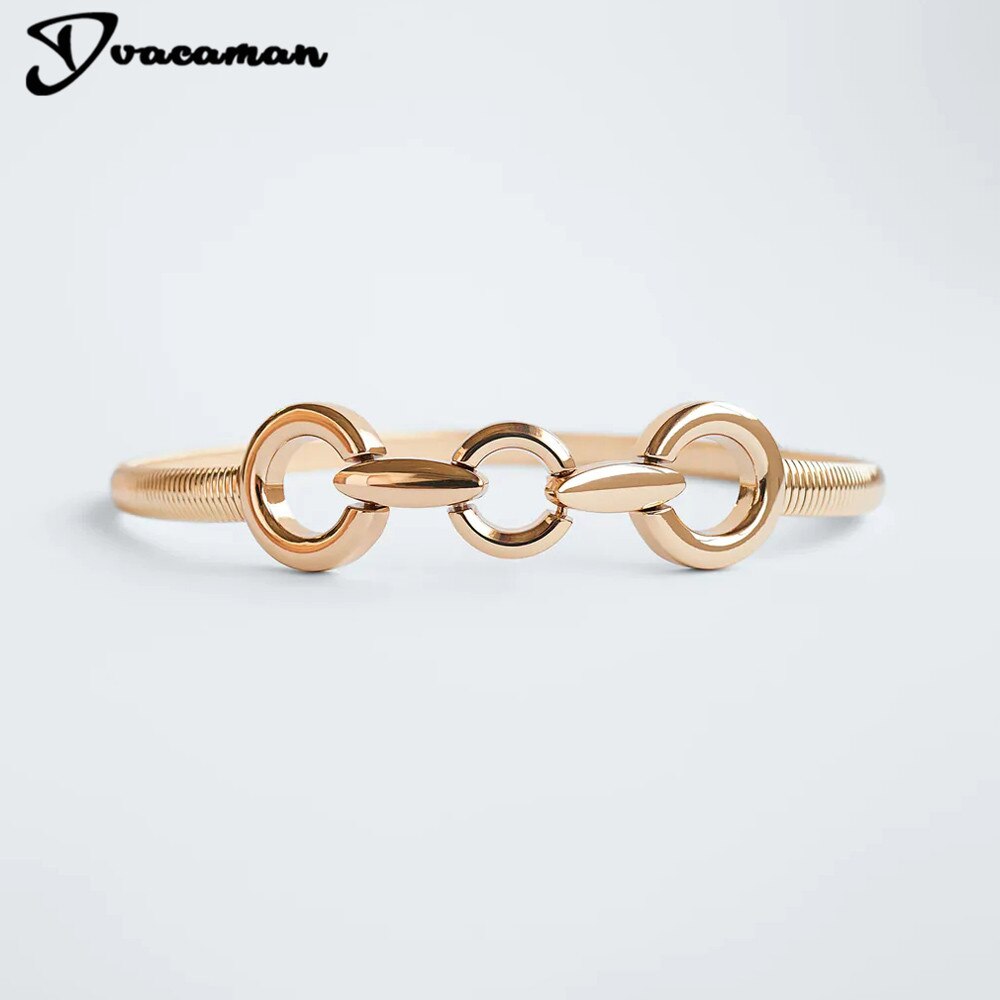 Dvacaman ZA 3-Circle Gold Color Belt For Female Me... – Vicedeal