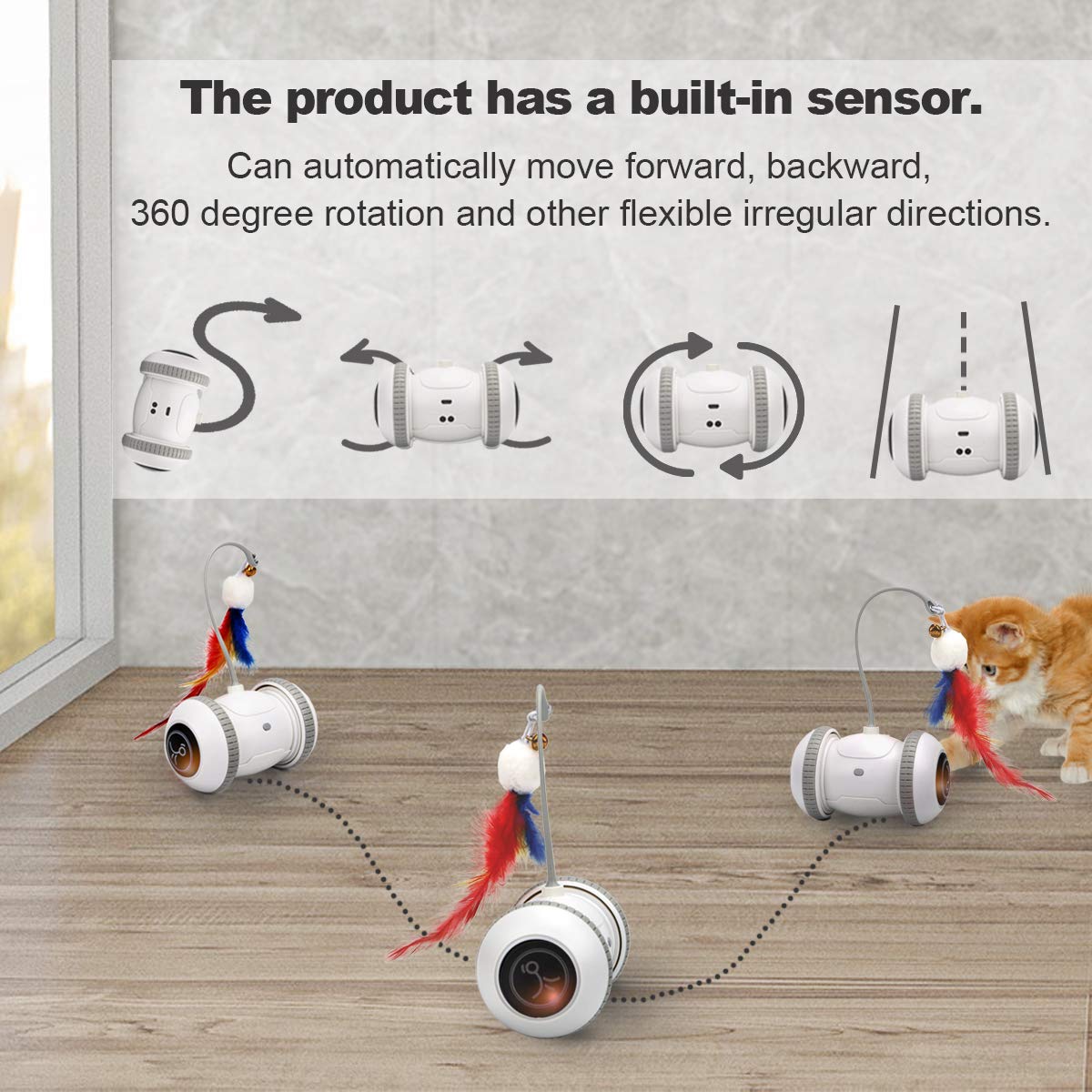 Automatic Sensor Cat Toys Interactive Smart Roboti... – Grandado