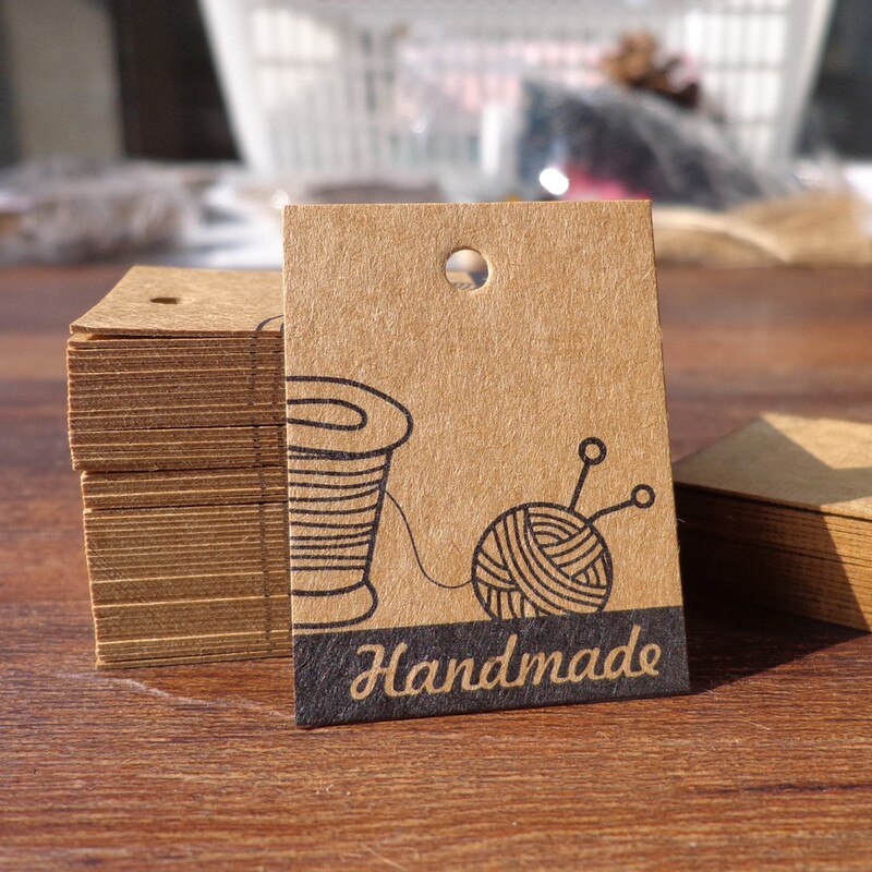 100 stücke Handgemachte Kraft Papier Schild 3x4cm ... – Grandado