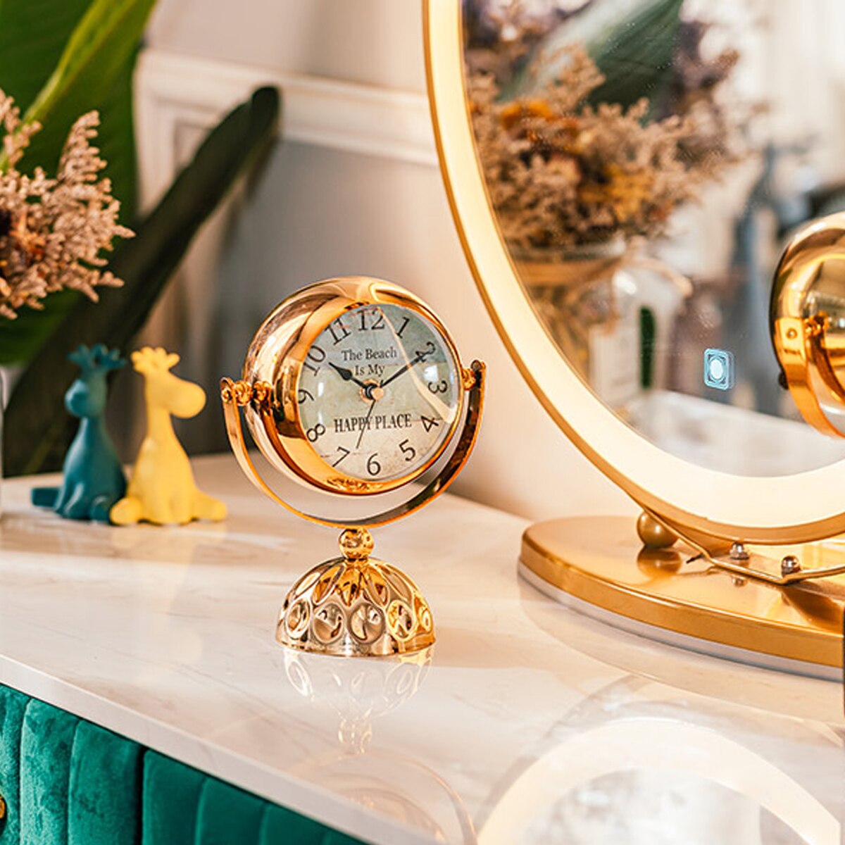 Nordic Golden Vintage Table Clock Luxury Home Deco... – Vicedeal