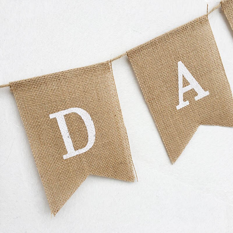 Home Decor Linen Bunting Jute Rope Dovetail Flags ... – Vicedeal
