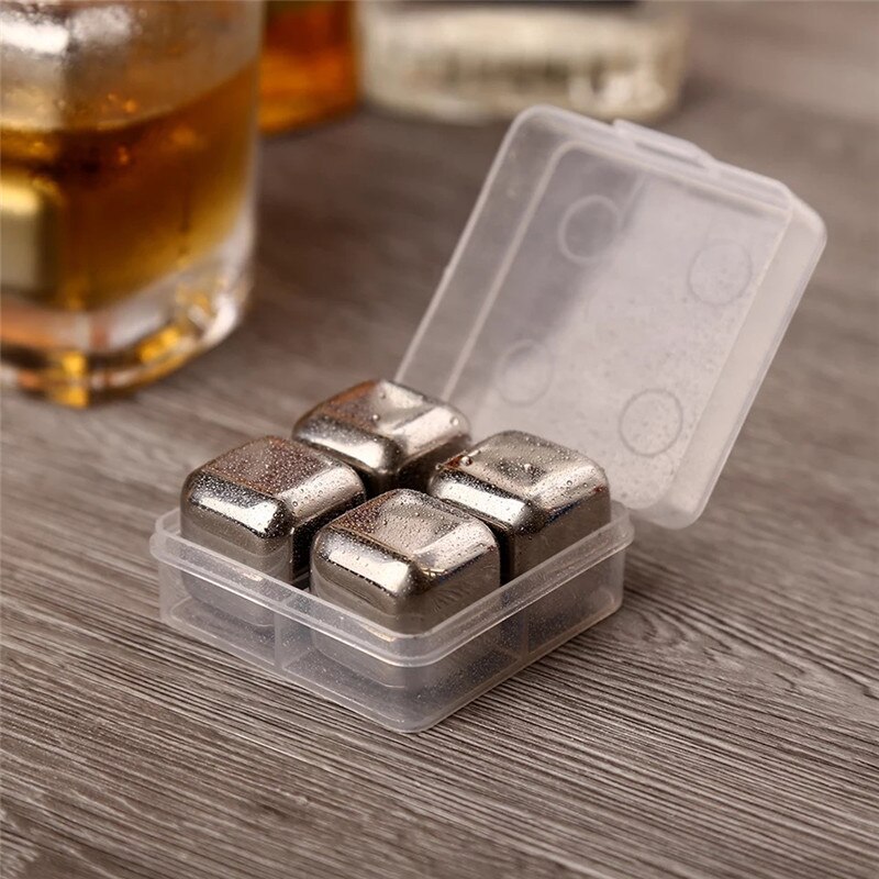 4/6/8pcs Stainless Steel 304 Whisky Stones Ice Cub... – Grandado