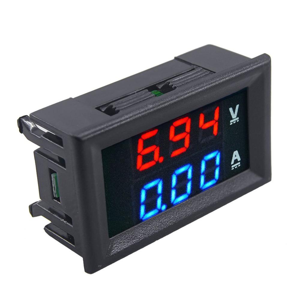 DC 100 V 10A Voltmeter Ammeter Blue + Red LED Digi... – Grandado