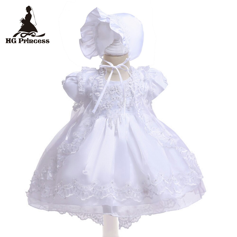 3M-12M Cotton Lining Baby Baptism Dresses Embroide... – Grandado