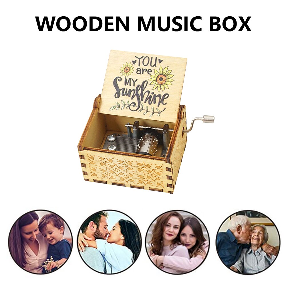 Music Box You Are My Sunshine Hand Crank Wooden Vi... – Grandado