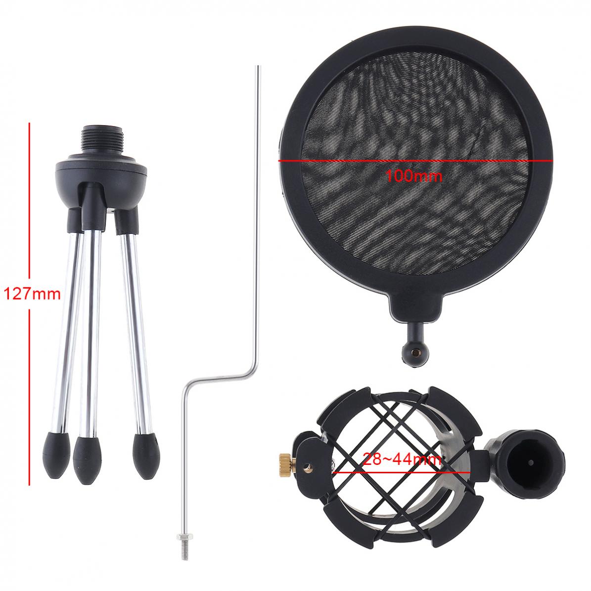 Metal Microphone Stand Tripod with Microphone Wind... – Grandado