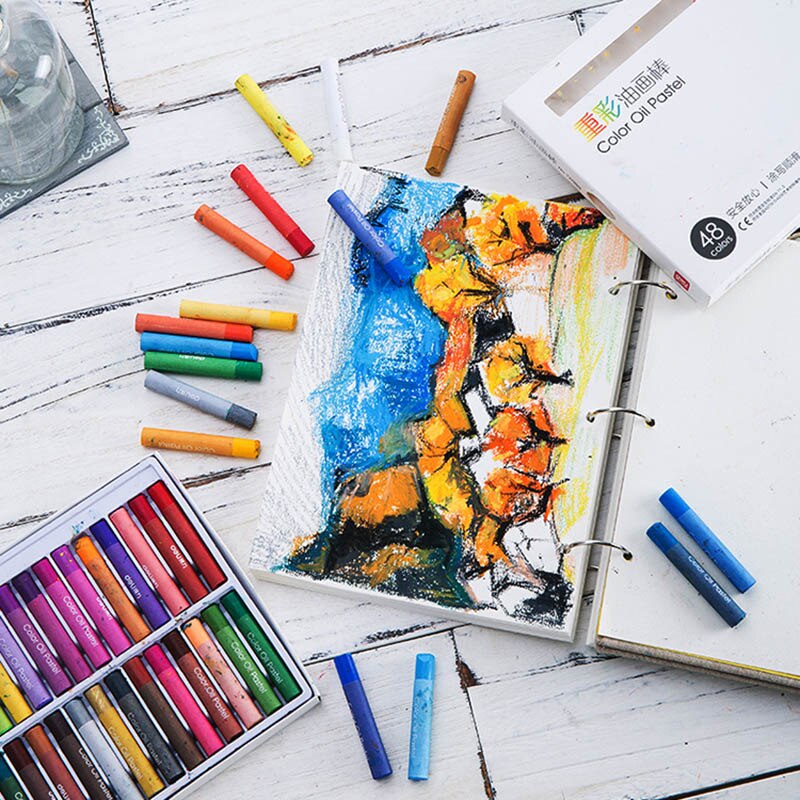 Oil Pastel Art Drawing Color Crayon 12/24/36/48 Co... – Vicedeal