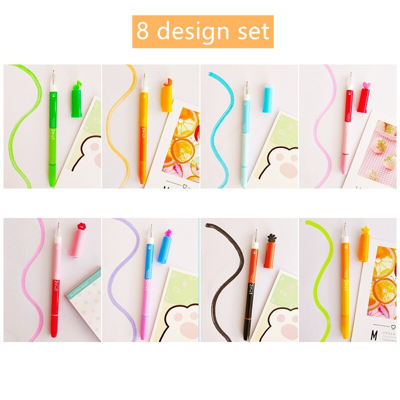 8Pcs Leuke Dual-Side Stempel Kleur Markeerstift Sc... – Grandado