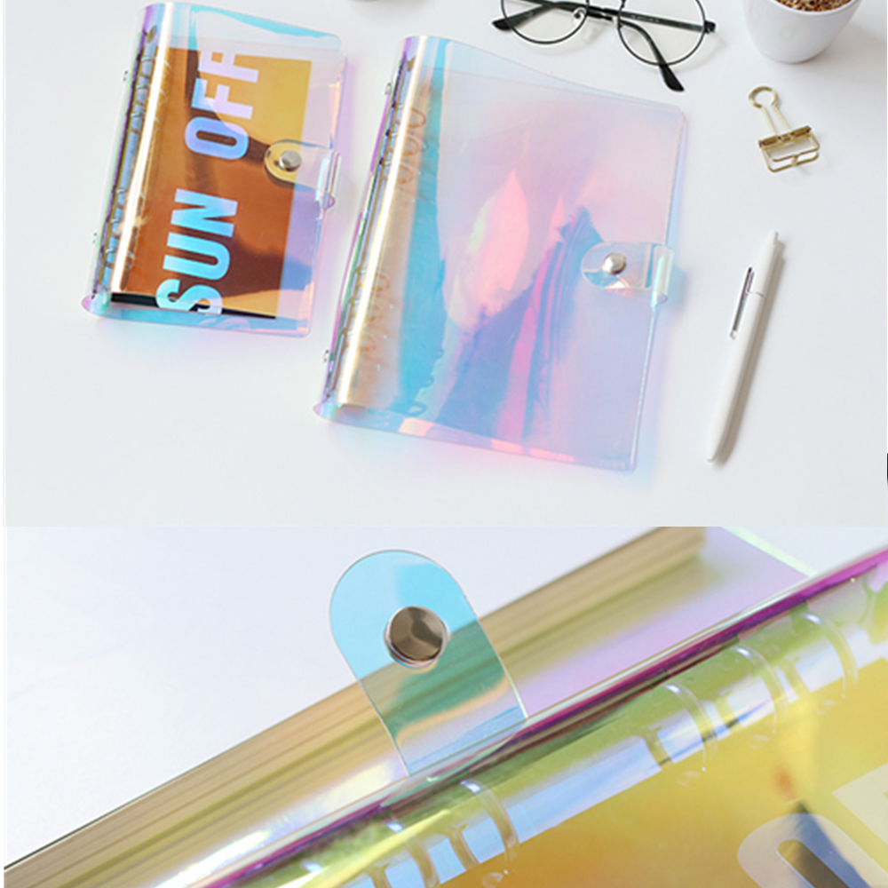 Personal A5 A6 A7 6 Hole Clear Binder Cover Rainbo... – Vicedeal