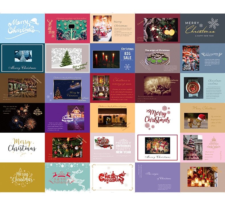 30 st/set retro julserie vykort diy gratulationsko... – Vicedeal