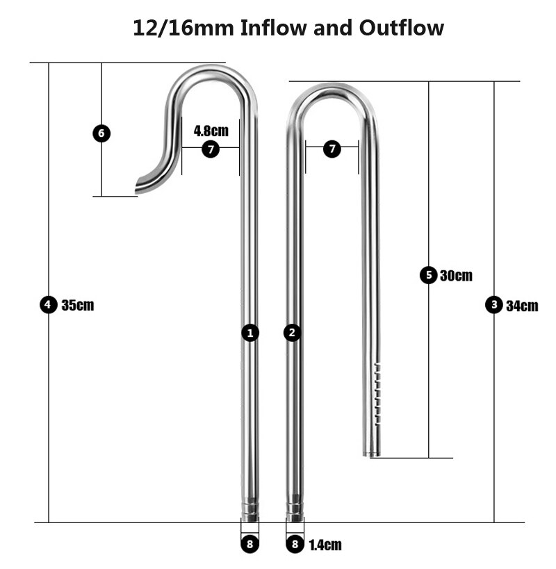 Aquarium Stainless Steel Lily Pipe Filter Inflow O... – Grandado