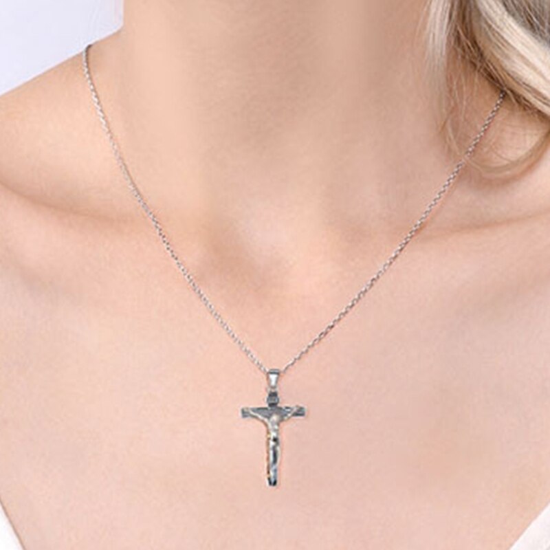 F2TE Men Women Christian Jesus Cross Necklace with... – Vicedeal