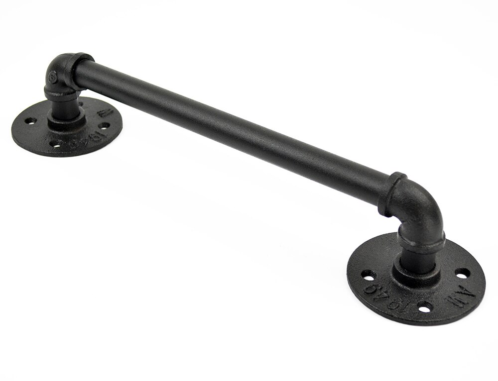 DIYHD 15" rustic black pipe one side handle barn w... – Grandado