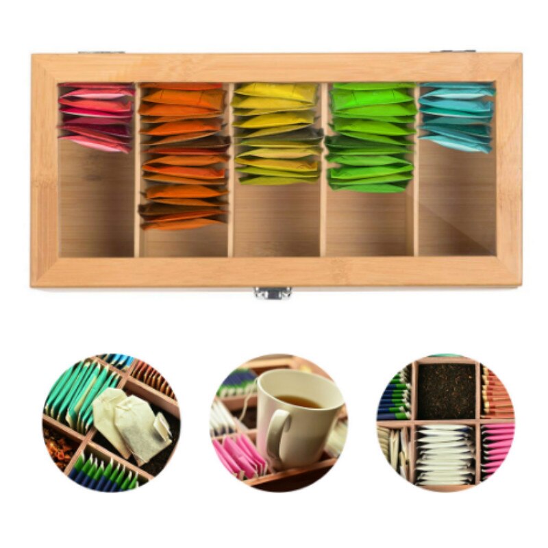 Compartments Wooden Storage Box Tea Box Storage Co... – Grandado
