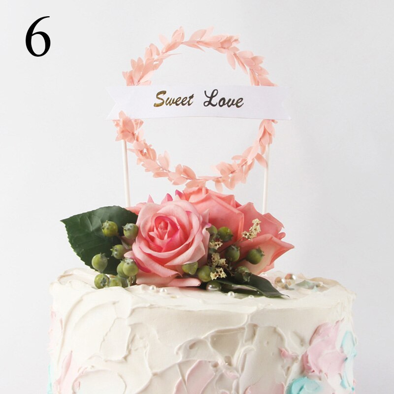 Mini Wreath Birthday Cake Topper Green Leaf Cupcak... – Grandado